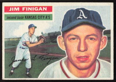 1956 Topps #22 Jim Finigan Kansas City Athletics SET BREAK! NR-MINT ...