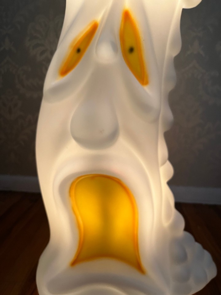 36" Blow Mold Halloween 2 Sided Melting Ghost Face Candle General Foam ...
