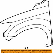53802-1E720 TOYOTA Fender Subassy Front Genuine OEM Part for sale ...