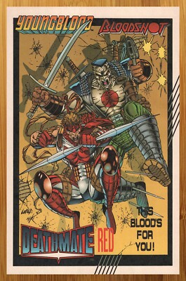 1994 Deathmate Red Youngblood/Bloodshot Print Ad/Poster Rob Liefeld ...