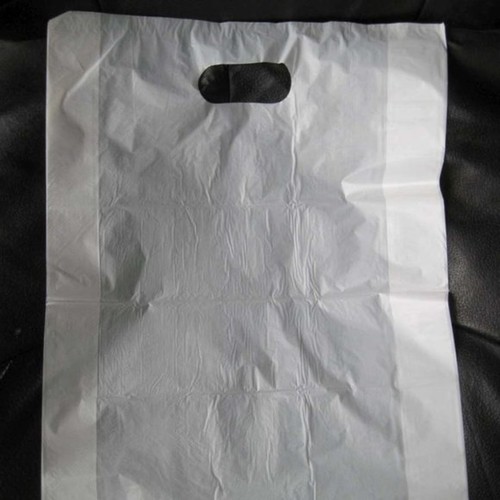 100 12 x 3 x 18" White Die Cut MDSE Handhole Plastic Merchandise Bag ...