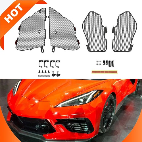 For Corvette C8 Z51 Front Grill Radiator Guard+Side Intake Mesh Grille ...