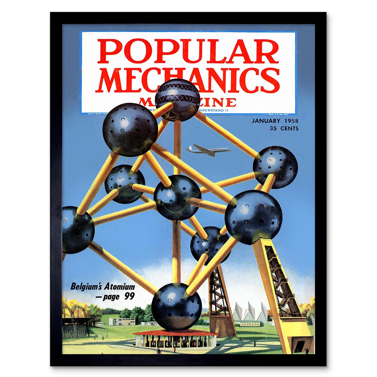 Science Magazine Cover Popular Mechanics Atomium Belgium 12X16 Inch ...