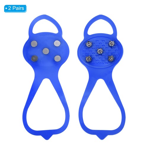 2Pairs 9.8" Non-Slip Gripper Spikes Claw Ice Cleats with 5 Tooth Nails ...