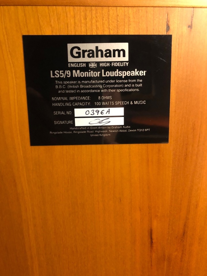 EXCELLENT GRAHAM AUDIO LS5/9 BBC LICENSED MONITOR SPEAKERS RRP £4K ...