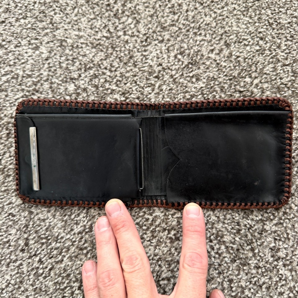 VTG Artisan Made Leather Wallet Handcrafted White Tailed Deer Stitched ...