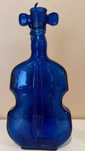 Vintage Cobalt Blue Glass Violin Cello Bottle Vase | eBay