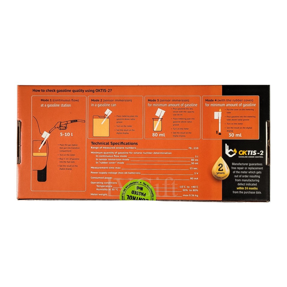 OKTIS 2 English ver. Octane Tester Portable Fuel Analyzer Gasoline ...