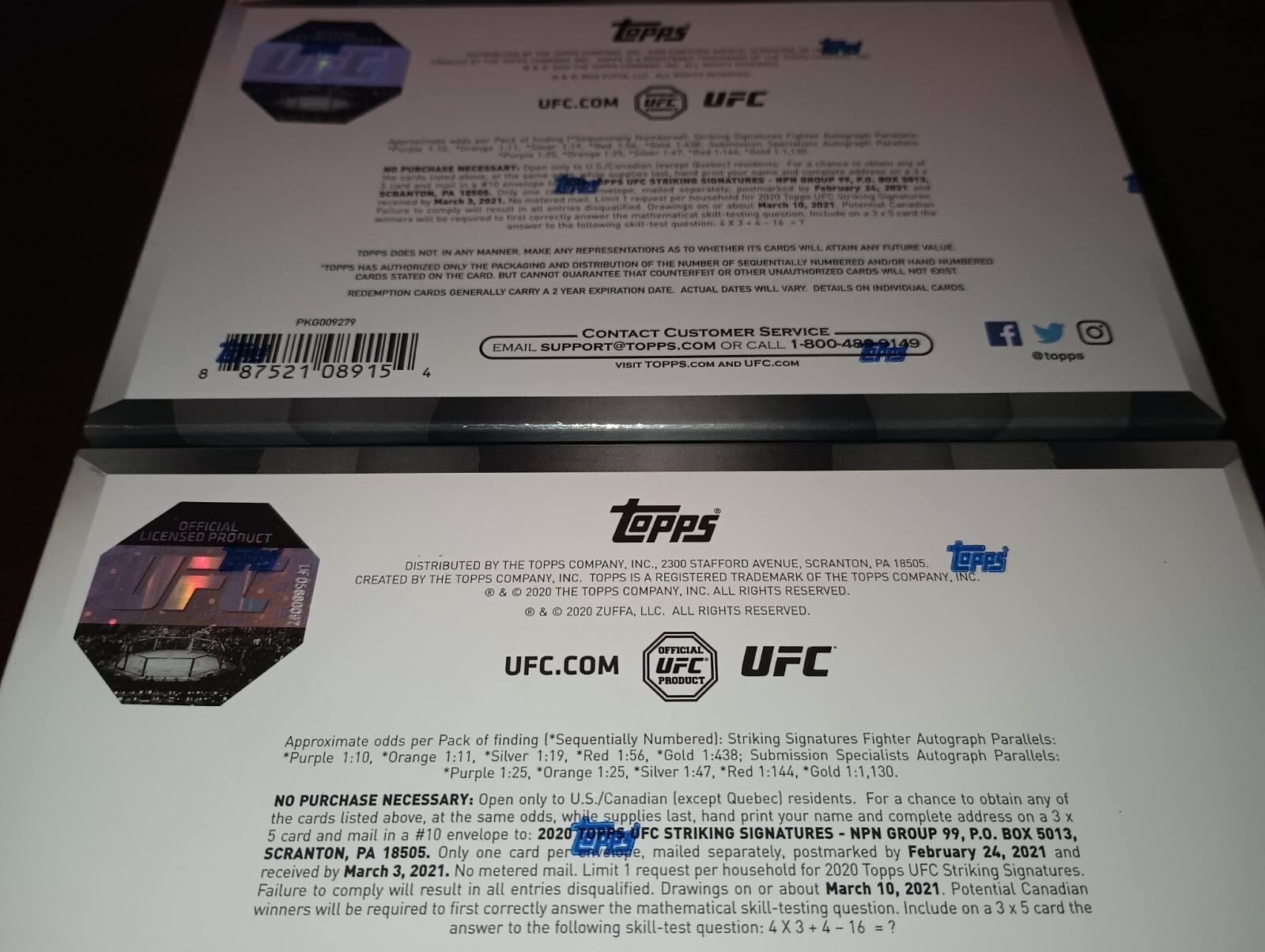 2020 Topps UFC Striking Signatures Box lot 1 Encased Autograph per box ...