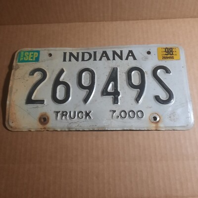 Indiana Truck License Plate Expired 26949S | eBay