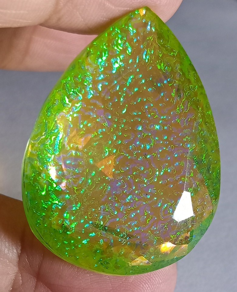 Natural Monarch Fire Opal Doublet Pear Cut Certified 87.55 Ct Loose ...