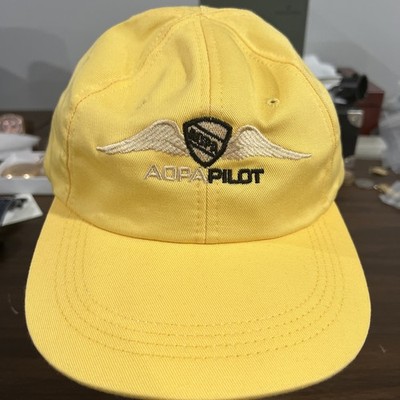 AOPA Yellow Aircraft Owners and Pilots Association Cap Adjustable Strap ...