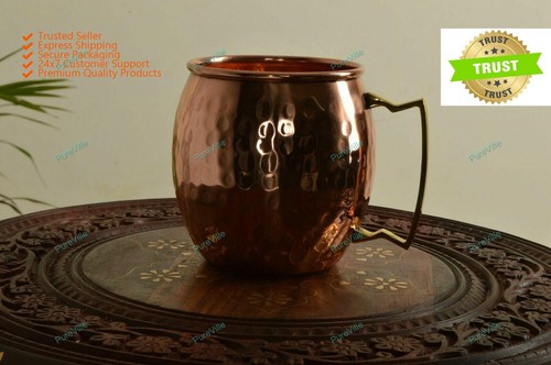 Beer mug Ayurvedic 100% Pure Copper Mixology Drinking Mugs Cup Handmade ...