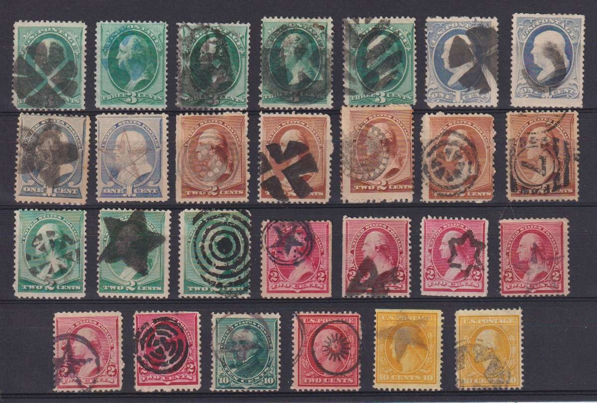 E5993: (27) Early US Stamps with Fancy Cancels, LOOK! | eBay