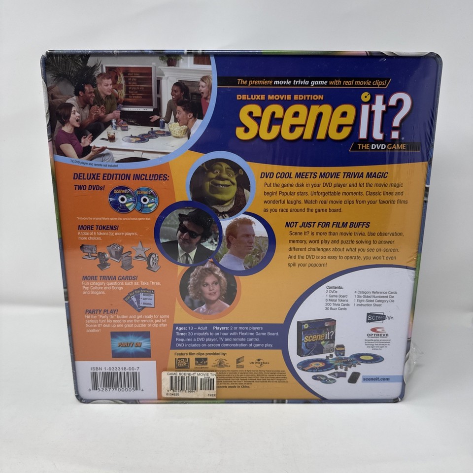 Scene It? Deluxe Movie Edition DVD Trivia Game Tin Box NEW Still Sealed ...