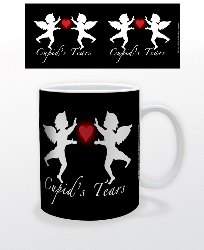 TWO CUPIDS 11 OZ COFFEE MUG LOVE AFFECTION ANGEL BLACK TEA CUP DECOR ...
