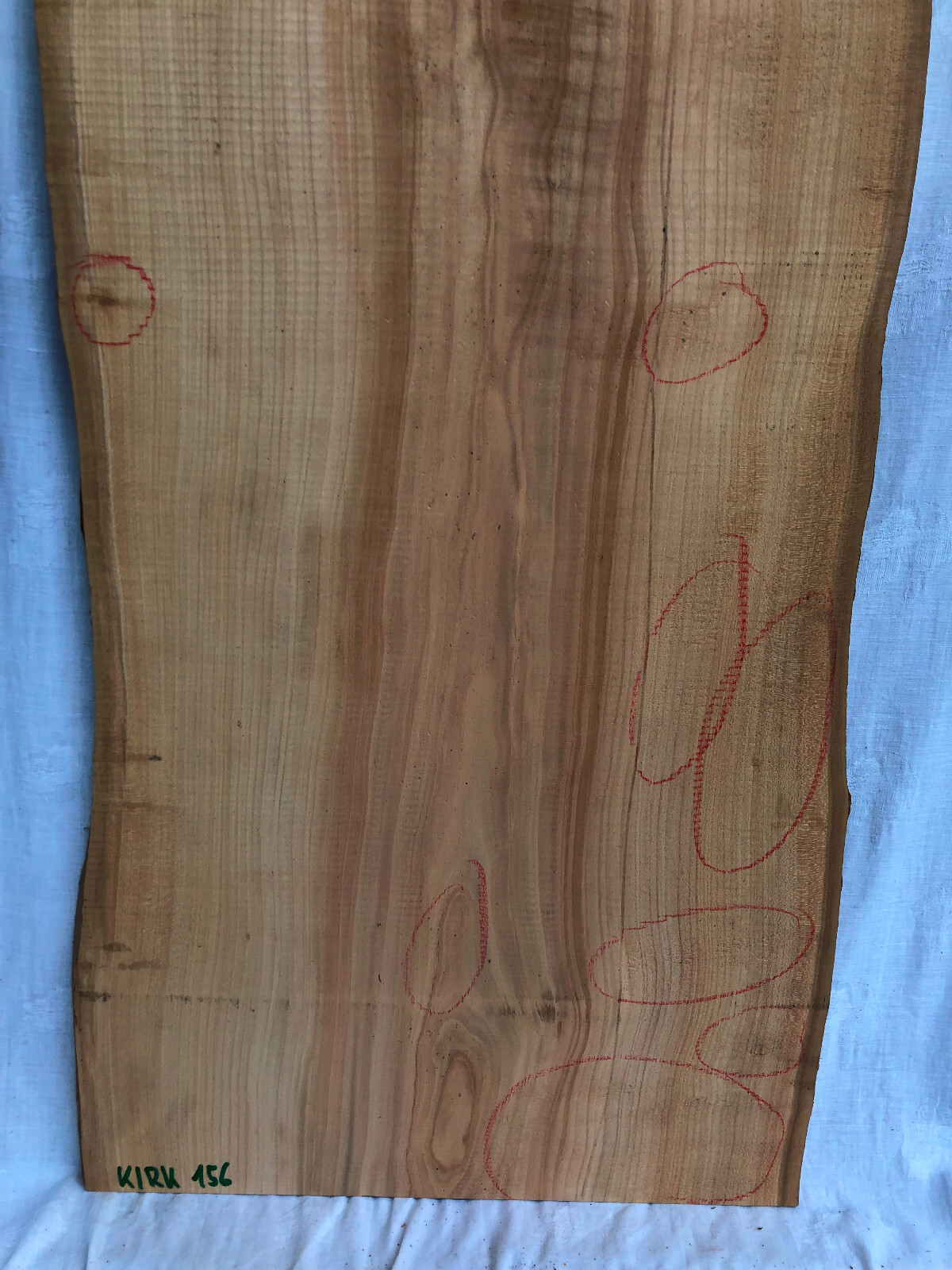 1x Kirschbaum Bohle Brett DIY Schneidbrett Baumkante gerissen Holz ...