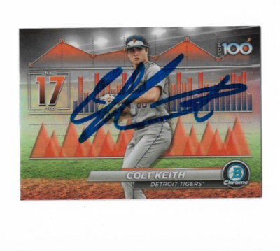 Detroit Tigers COLT KEITH Signed 2024 Bowman Chrome Top 100 Prospects ...