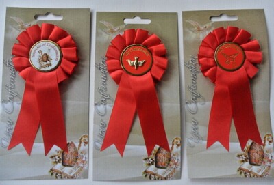 Confirmation red Satin Rosette, 3 designs Dove / Symbolic picture | eBay UK