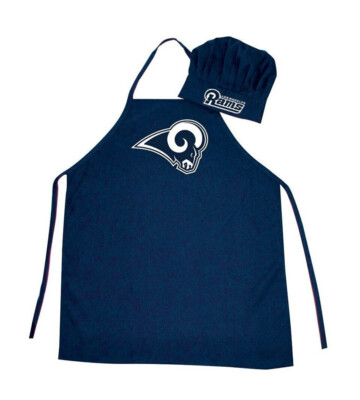 LOS ANGELES RAMS NFL APRON & CHEF'S HAT SET BARBECUE TAILGATING COOKING ...