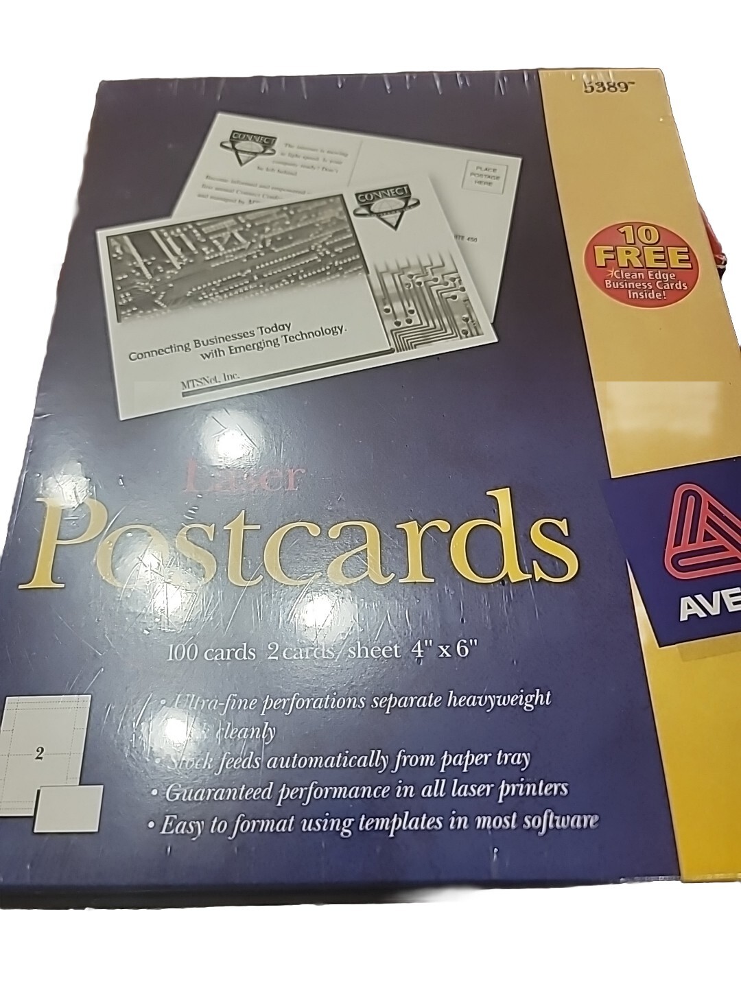 AVERY LASER POSTCARDS 4" X 6" #5389, 100 CARDS 2 CARDS/SHEET New! | eBay