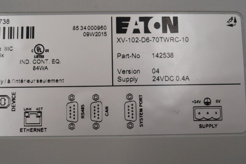 Eaton 142538 XV-102-D6-70TWRC-10 SPS Control Panel Touch Panel | eBay