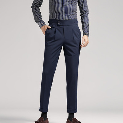 Men's Suit Dress Pants Formal Straight Business Casual High-waisted ...