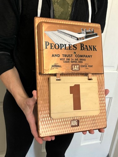 Vtg Peoples Bank CR Cedar Rapids Iowa Sign Newhall Center Point IA ...