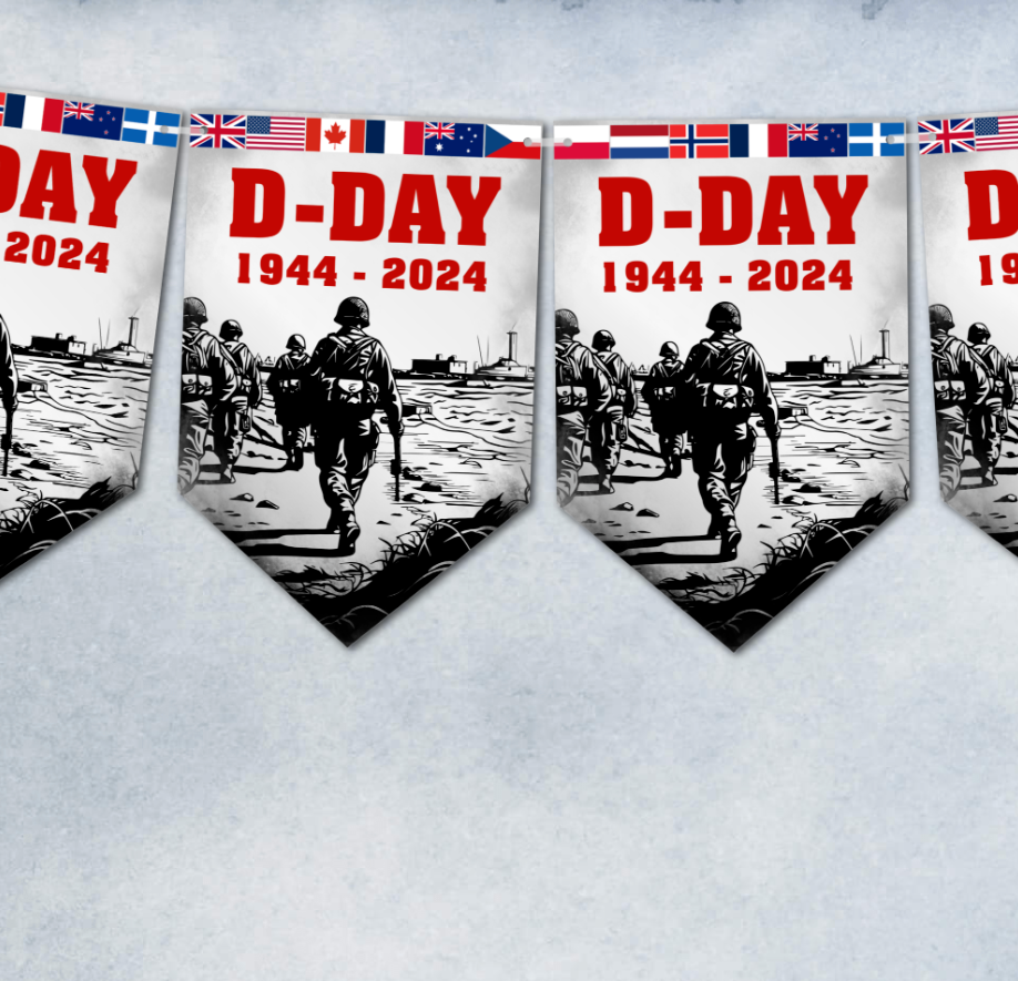 D-Day Normandy 80 Years Commemorative Allied Armed Forces Bunting ...