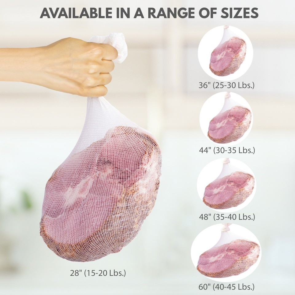 Eselect 28" Stockinette Ham and Meat Bags (25 Pack) Bags for Smoking ...
