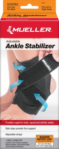 Mueller Adjustable Ankle Stabilizer Criss-cross strapping Black M4.5-14 ...