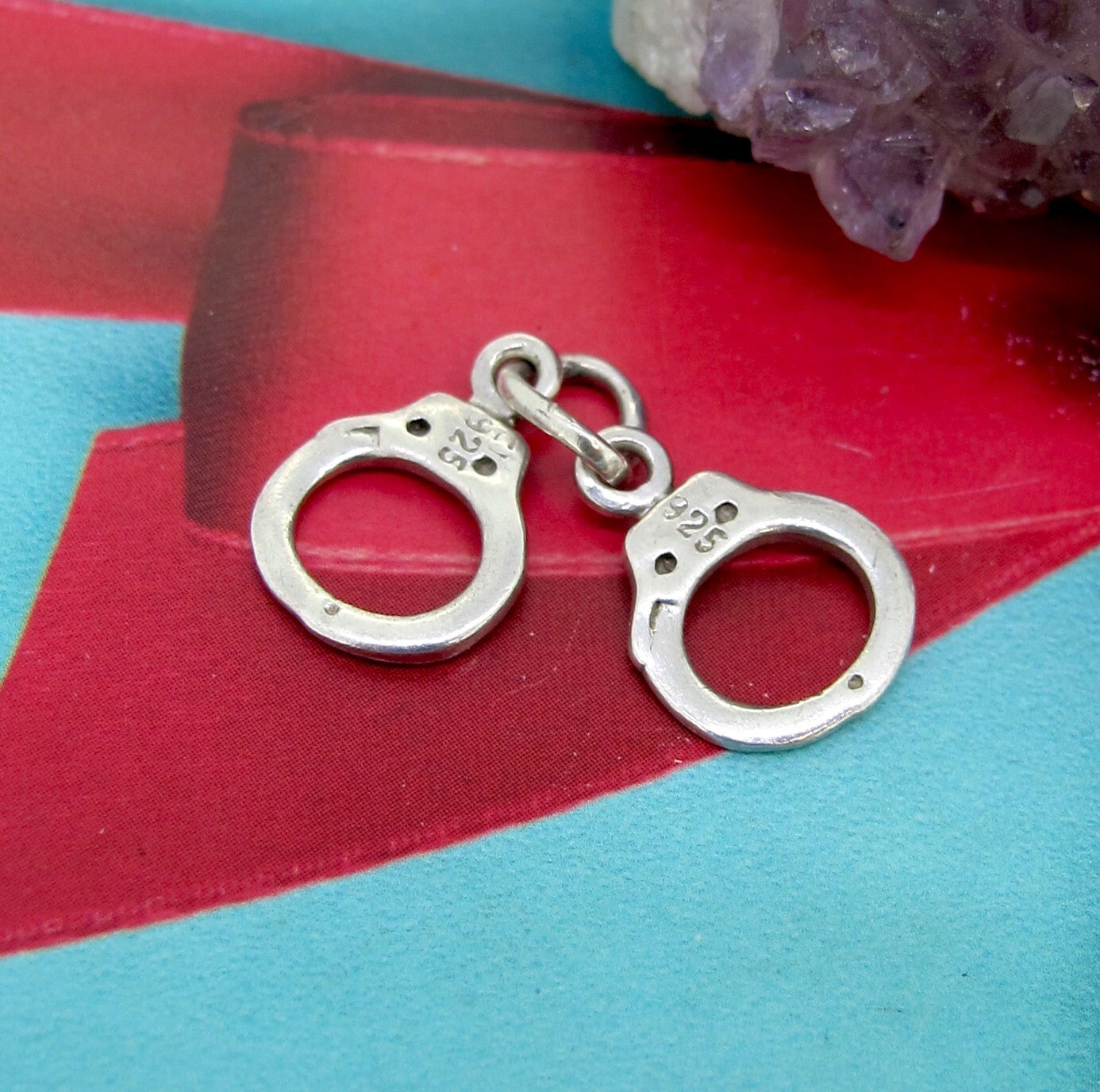 Vintage .925 Sterling Silver Handcuffs Police Charm | eBay