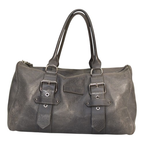 Longchamp Kate Moss Gray Pebbled Leather Zipper Top Satchel bag Handbag | eBay