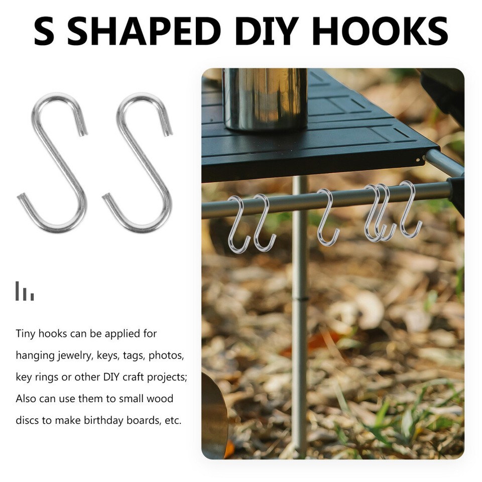 100Pcs mini s hooks for crafts DIY Mini Stainless Steel S-shaped | eBay