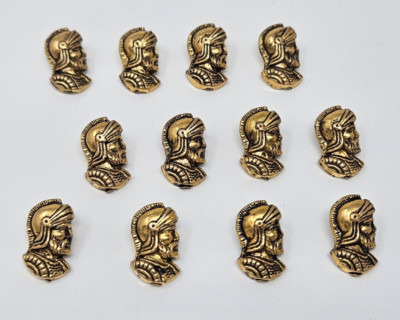 12 pcs Roman Centurion Bust Antique Gold Plastic Craft Sewing Shank ...