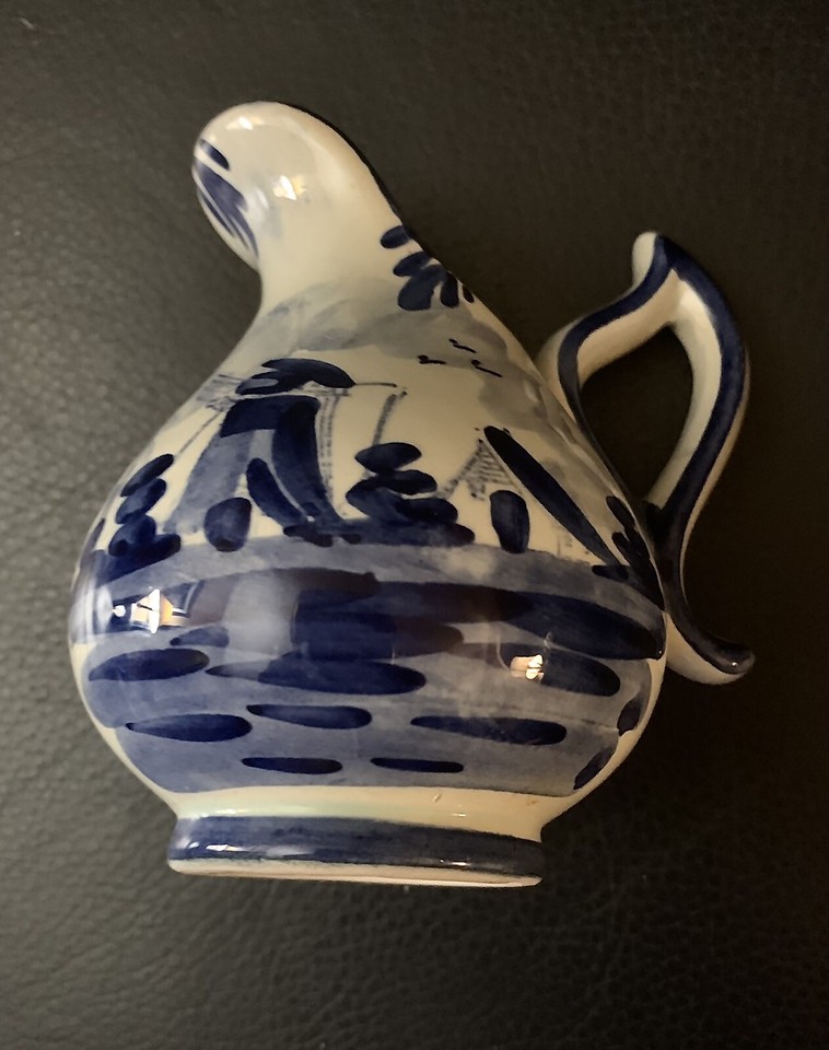Delft Hand Painted Blue Small Pitcher Creamer Holland 4” | eBay