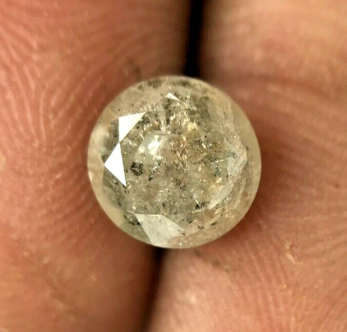 ROUND NATURAL DIAMOND REAL DIAMOND 1.96TCW GRAYISH YELLOW BRILLIANT CUT ...