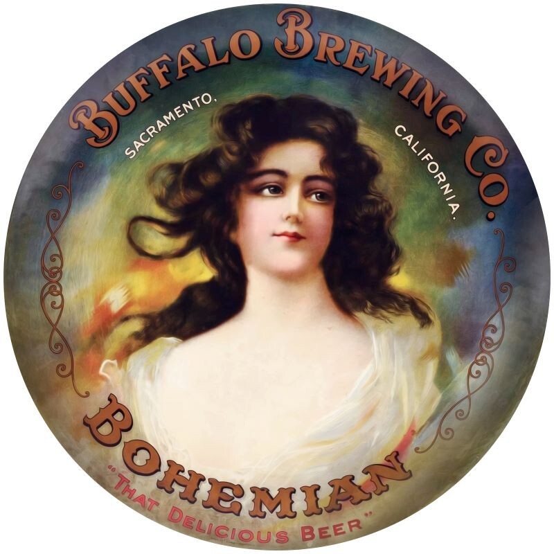 Buffalo Brewing Co. of Sacramento, CA NEW Sign 40" Dia. Round USA STEEL ...