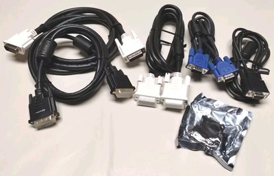 5pc Lot of DVI, VGA and DB9 6' Cables and One Sealed DVI to VGA Adaptor ...
