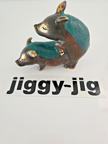 🕉 "Jiggy- Jig Pig" Fun Heavy Duty Solid Brass Paper weight. Office ...