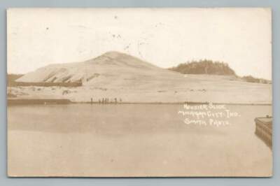 Hoosier Slide MICHIGAN CITY Indiana RPPC Sand Dunes Antique Real Photo ...