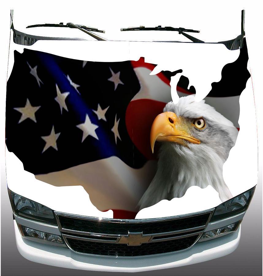 Patriotic American Flag Vinyl Graphics New Hampshire State Outline