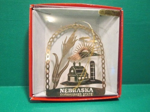 Nebraska Cornhusker State Genuine 24K Gold Finish Brass Ornament | eBay