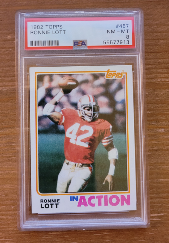 1982 Topps #487 Ronnie Lott In Action Rookie PSA 8 San Francisco 49ers ...