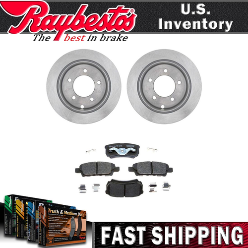 Rear Brake Rotors & Ceramic Brake Pads Hardware For 2008-2016 ...