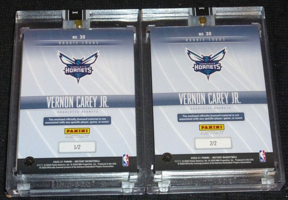 2020-21 Panini Rookie Logos Vernon Carey Jr Hornets 1/1 Patch~RC Lot #d ...