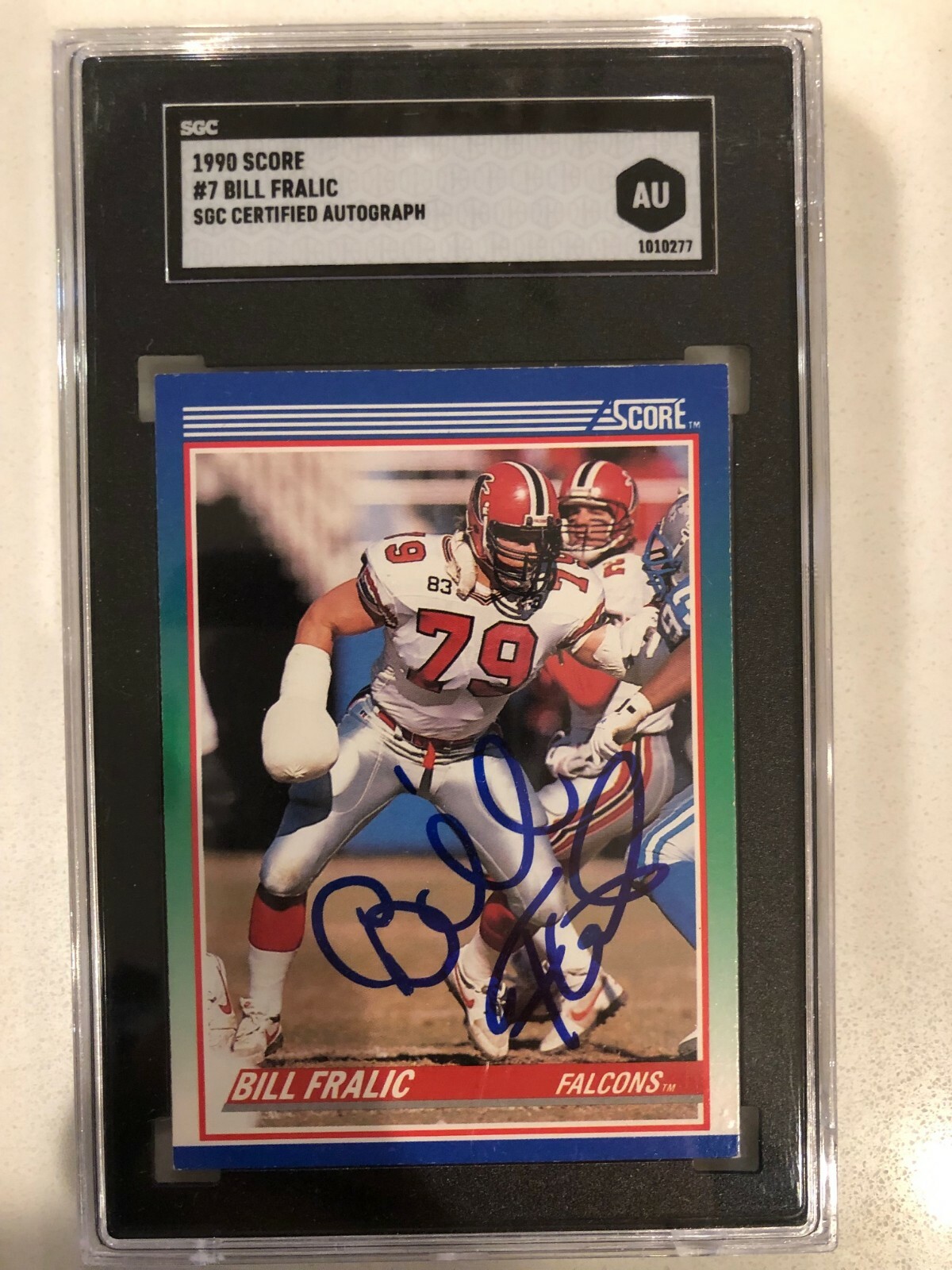 Autographed 1990 Score Bill Fralic Atlanta Falcons Card #7 SGC Slabbed ...