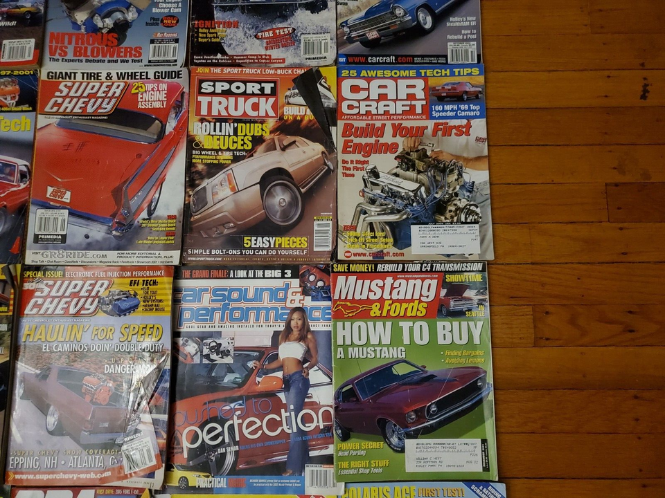 Vintage Mixed Car Magazines Lot Of 23 Car Craft Super Chevy Mustangs ...