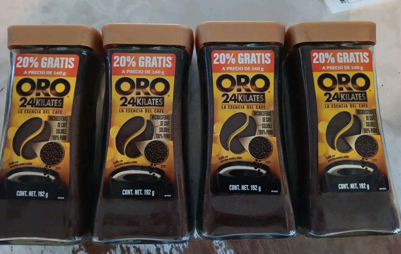 4X Oro 24 Kilates Café Microesferas Instant Coffee w/Microspheres 192g ...