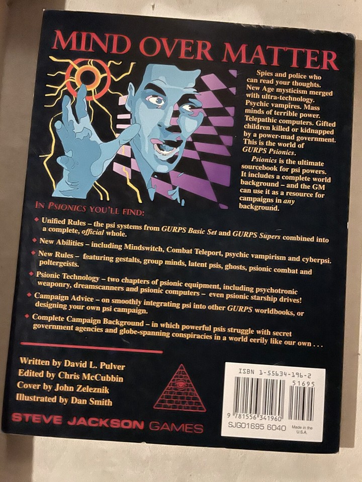 GURPS Psionics : Fantastic Powers of the Mind Over Matter | eBay